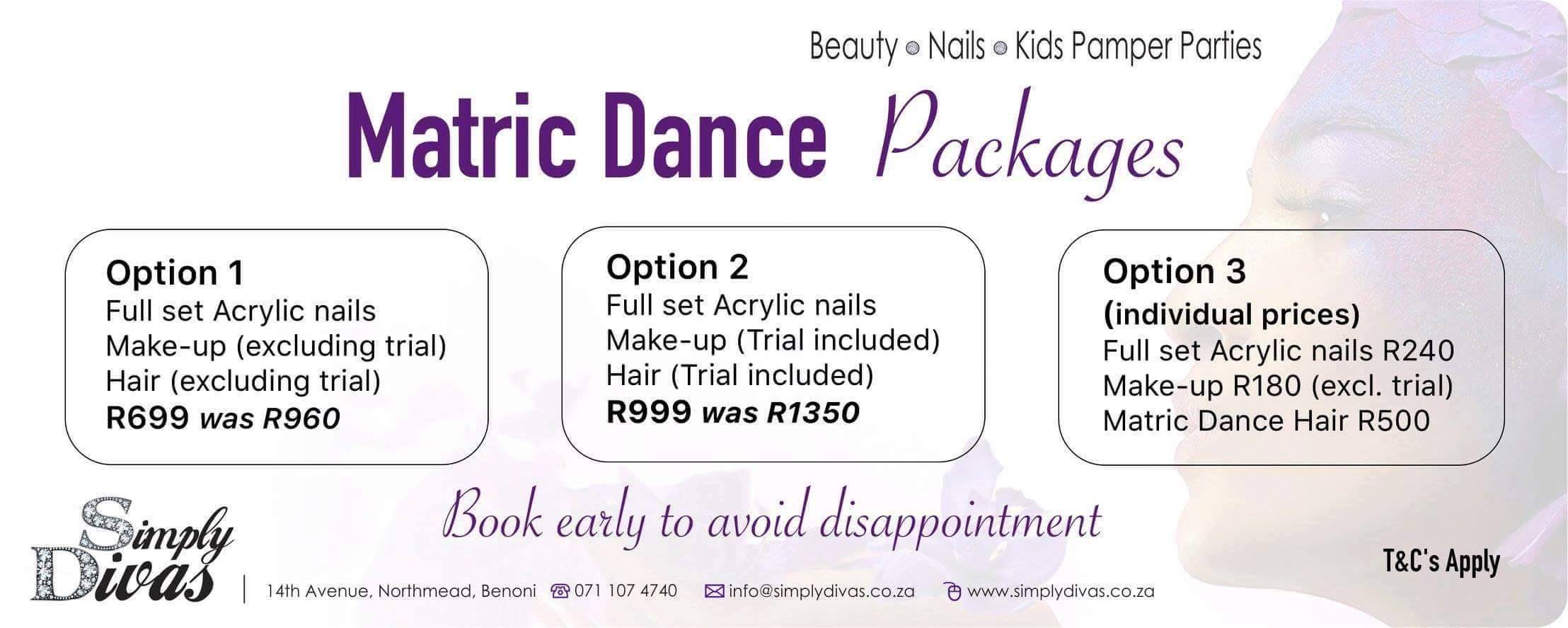 Matric Dance Specials - Simply DIVAS Kids Pamper Party and Beauty Salon ...